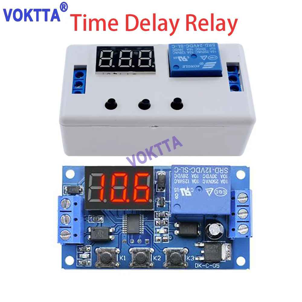 DC 12V 24V LED Digital Display Automation Delay Relay Trigger Time Circuit Timer Control Cycle ...
