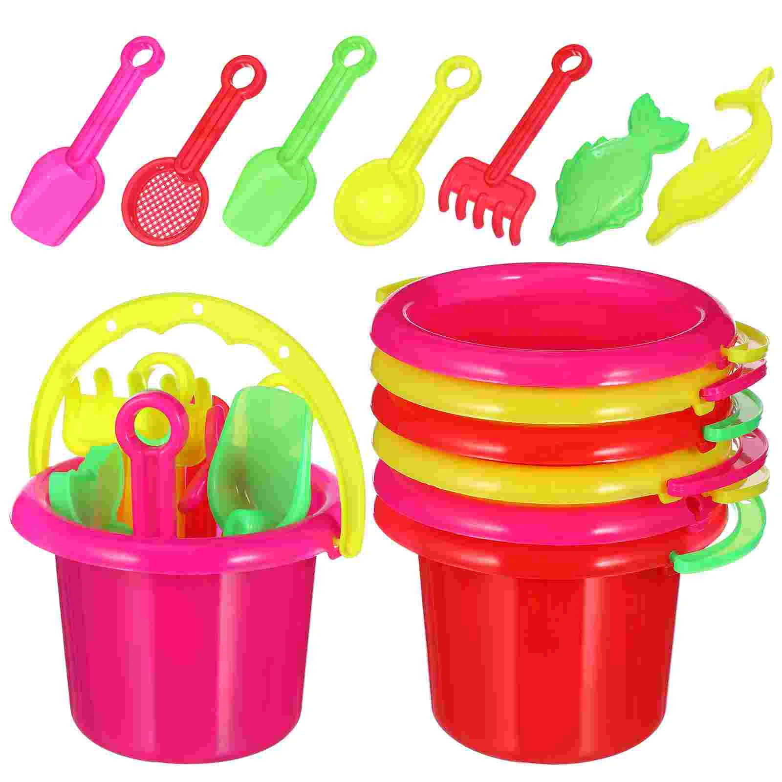 24-Pcs-Beach-Bucket-Kids-Toys-Party-Favors-Sand-Pails-Shovels-for ...
