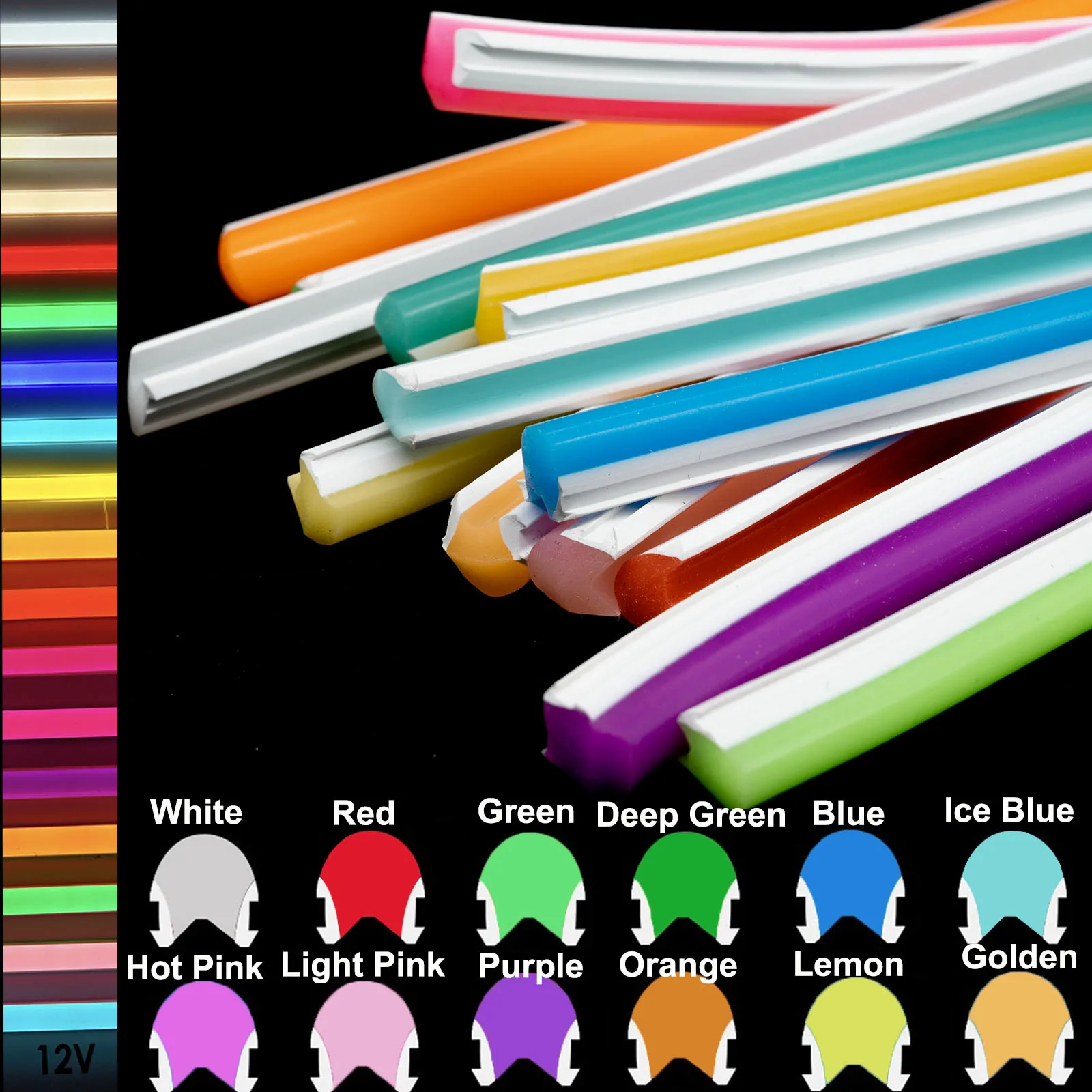 6/8mm DIY Separate Silicone Neon Strip Newly Silica Gel Flexible Soft ...