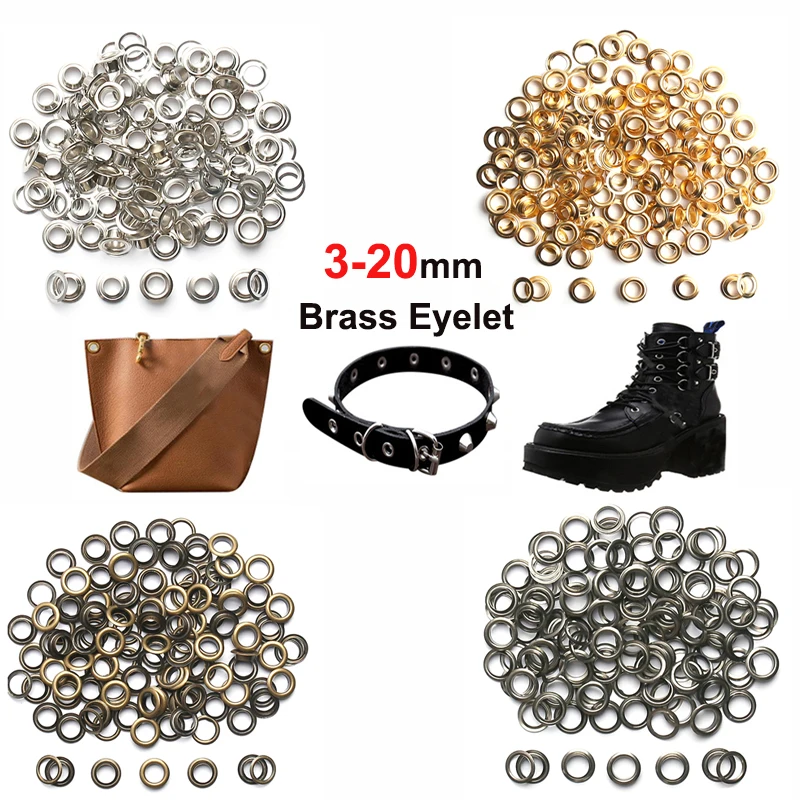 100sets-Bronze-3mm-20mm-Brass-Eyelet-with-Washer-Leather-Grommet-Round ...