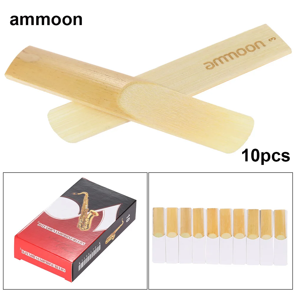 Ammoon 10pcs Strength 1.5 / 3.0 Bamboo Reeds For Bb Tenor Saxophone Sax ...