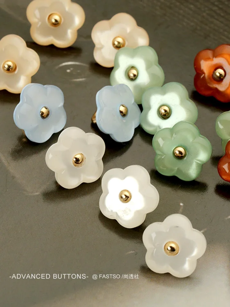 11mm Pearl Flower Button for Clothing Shirt Children Knitted Sweater ...