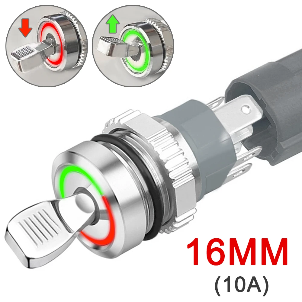 16MM-Metal-Button-Toggle-Switch-with-Socket-ON-OFF-Waterproof-Latching ...