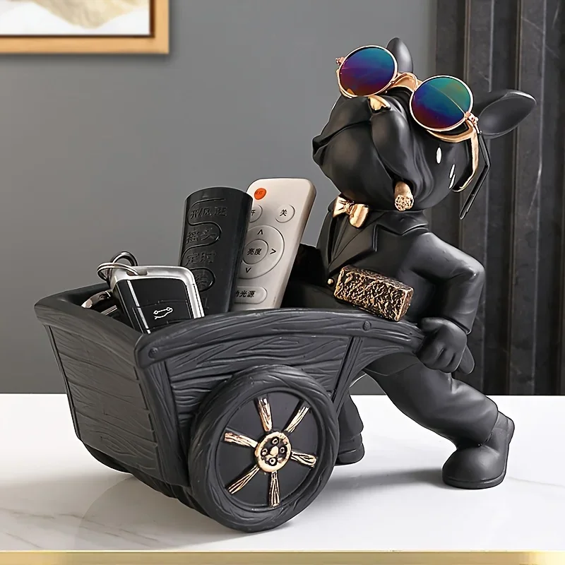 Builder-French-Bulldog-With-Barrow-Dog-Statue-Live-room-Decor-Resin ...