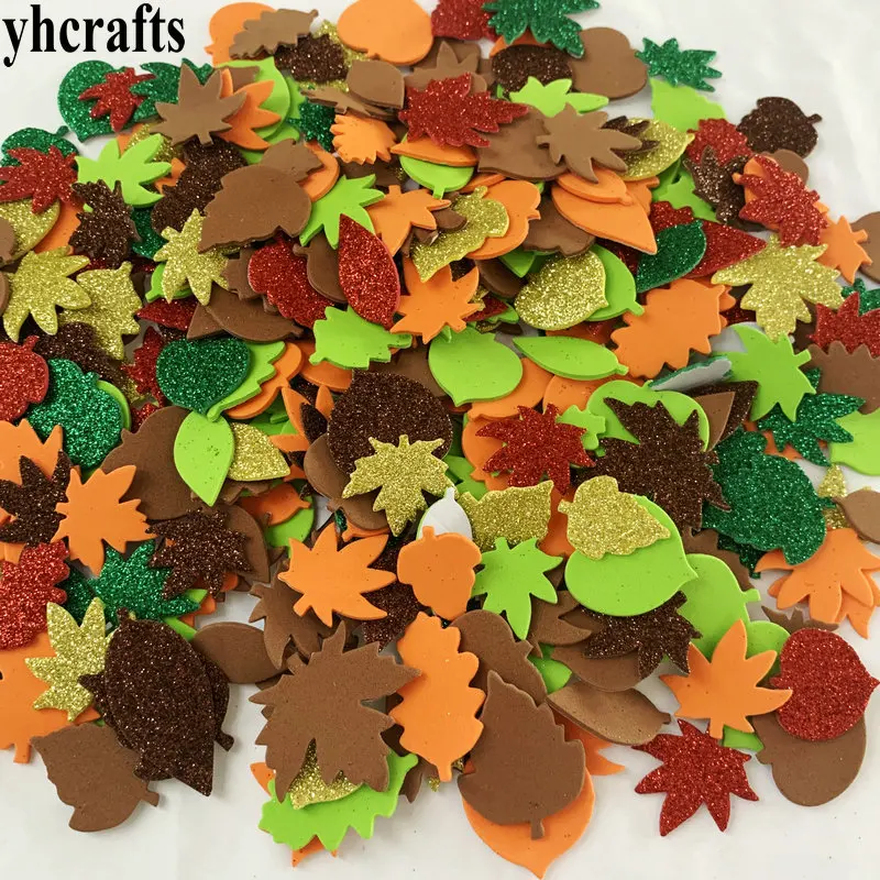 1bag-LOT-Autumn-leaf-foam-stickers-Wall-stickersThanksgiving-Day-cafts ...