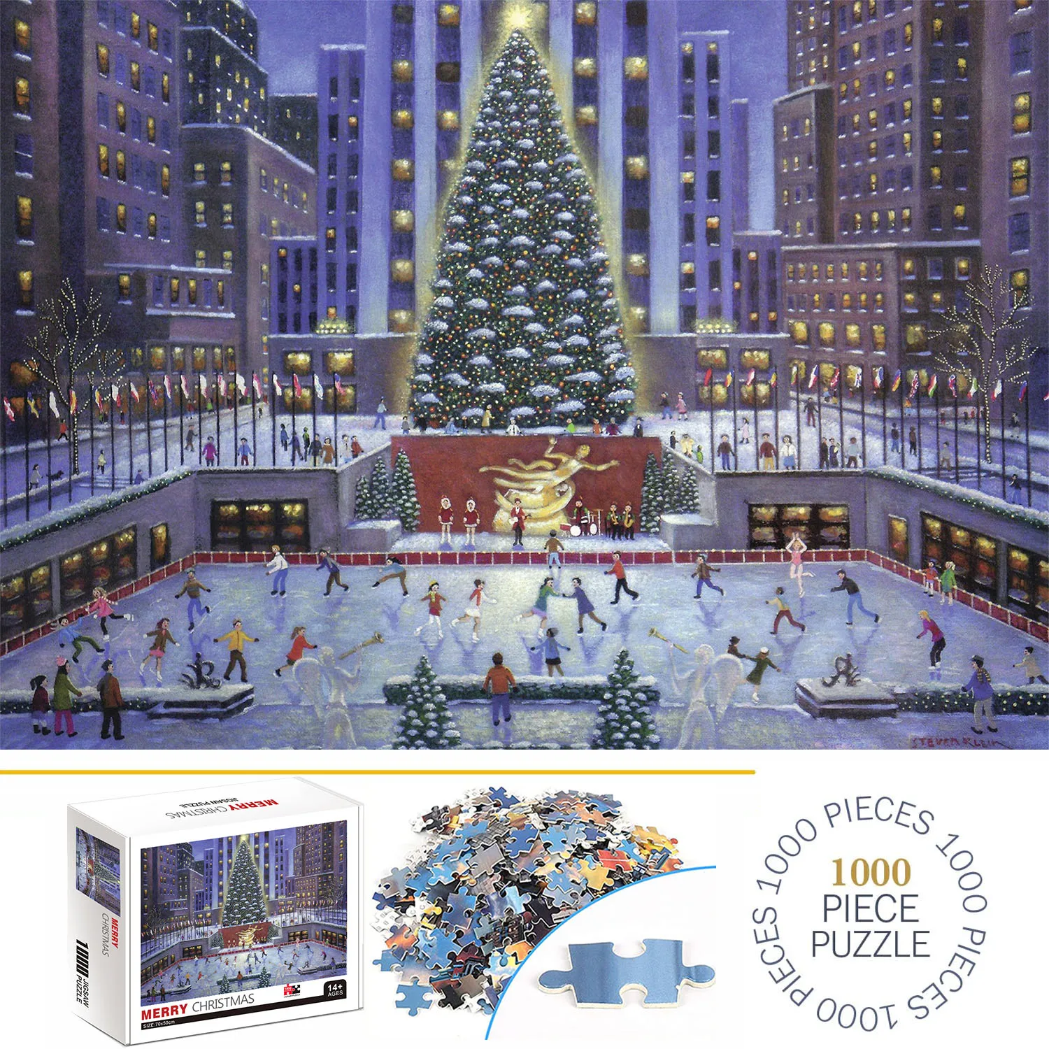 1000 Pieces Merry Christmas Jigsaw Puzzles for Adults Home Decor Games ...