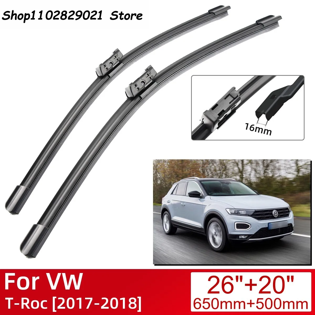 For-VW-T-Roc-2017-2018-Car-Accessories-Front-Windscreen-Wiper-Blade ...