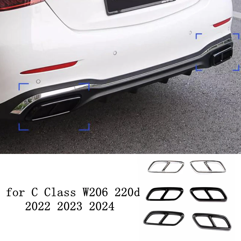 1-Pair-Rear-Exhaust-Muffler-Tail-Pipe-Cover-Trim-Replacement-for ...