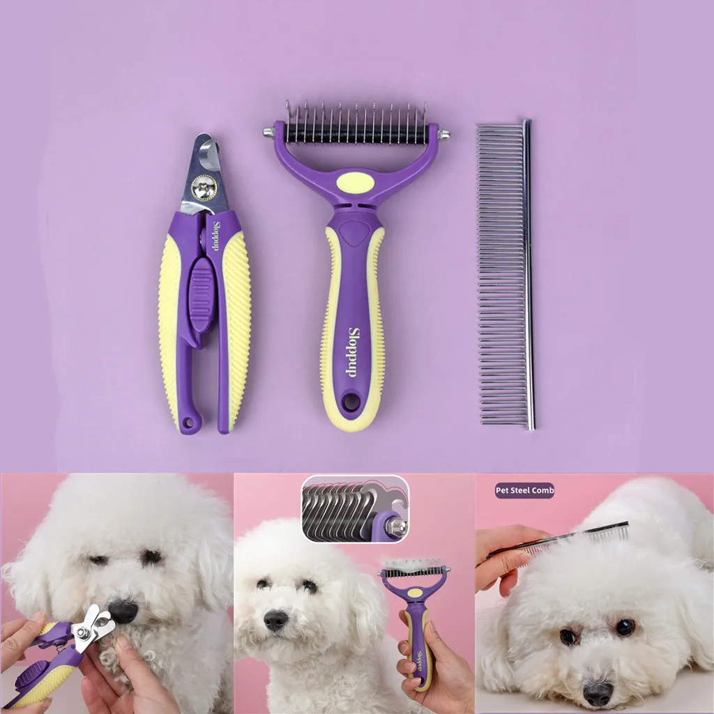 Pet-Cat-Dog-Nail-Clipper-Cutter-With-Steel-flat-comb-Stainless-Steel ...