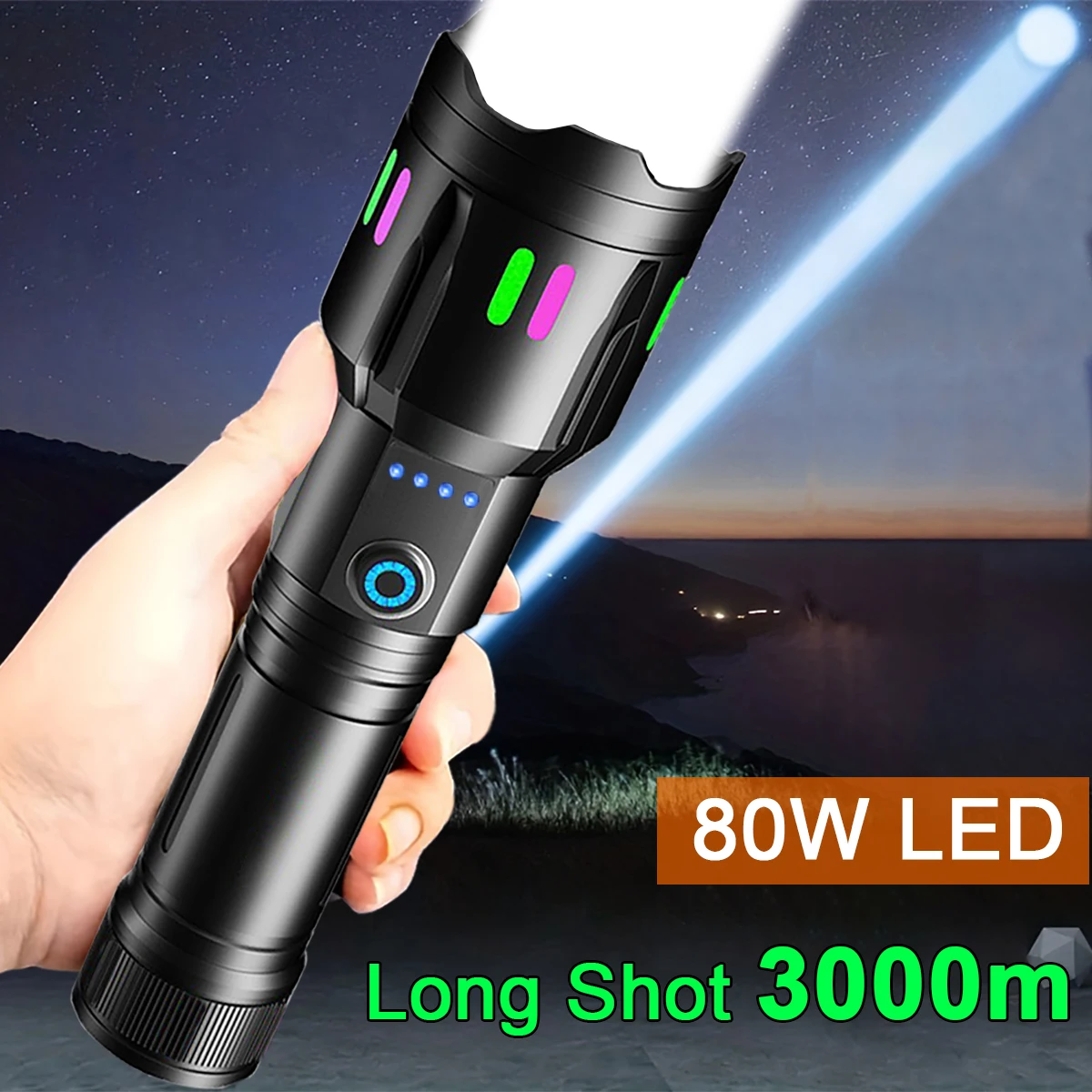 Ultra-Powerful-Flashlight-USB-Rechargeable-High-Power-LED-Flashlights ...