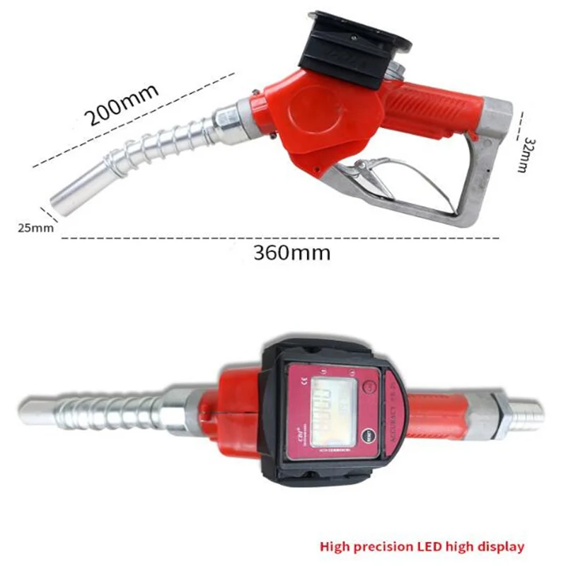High Accuracy 1'Digital Fuel Meter Nozzle Auto Shut-off Electric ...