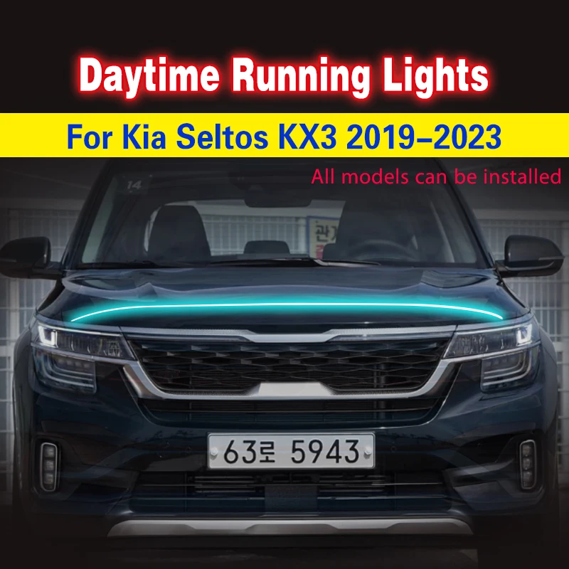 Car LED Daytime Running Light 12V Car DRL Lamp Fog light For kia seltos kx3 2019-2023 Waterproof ...