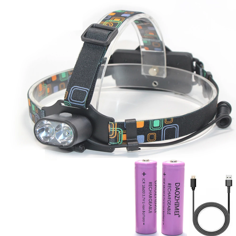 8000-lumen-T6-Led-lighting-2-T6-USB-Hunting-Headlamp-Fishing-Head-light ...