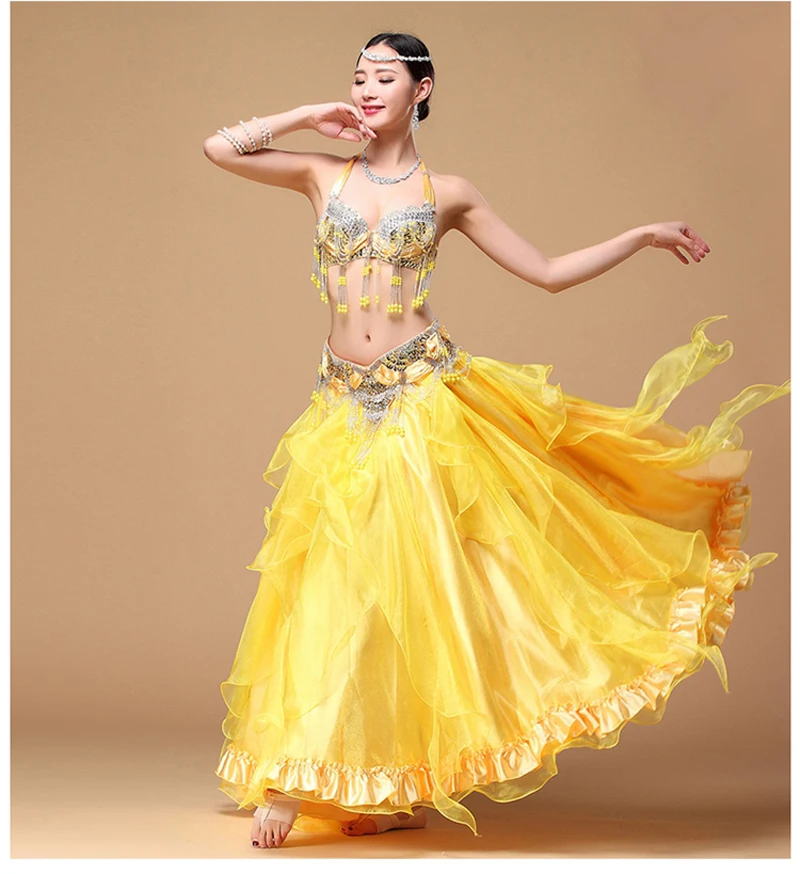 Performance Belly Dance Costume Outfit Plus Size Cup C/d 3pcs Bra Belt ...