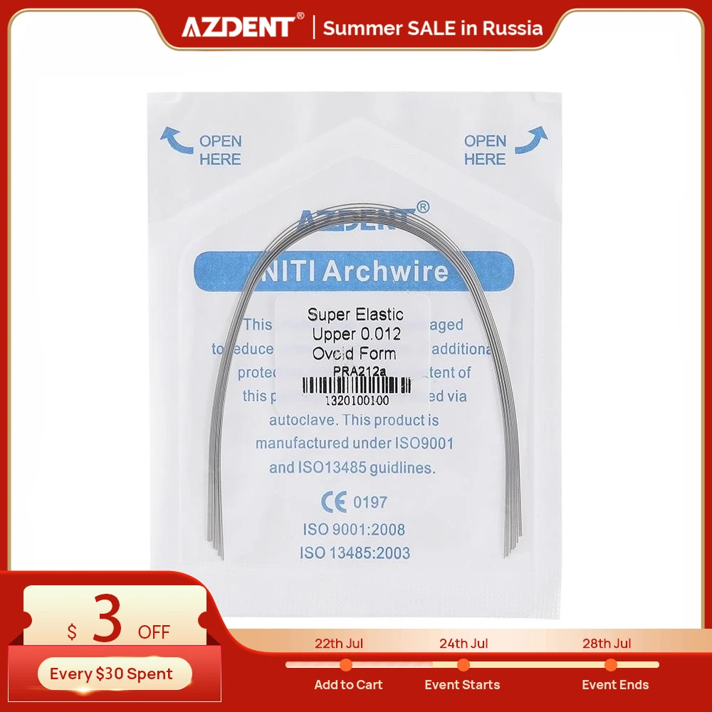 10PCS-Pack-AZDENT-Dental-Orthodontic-Super-Elastic-Niti-Round-Arch ...
