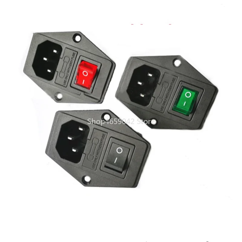 1set-10A-250V-Inlet-Module-Plug-Fuse-Rocker-Switch-Male-Power-Socket-3 ...