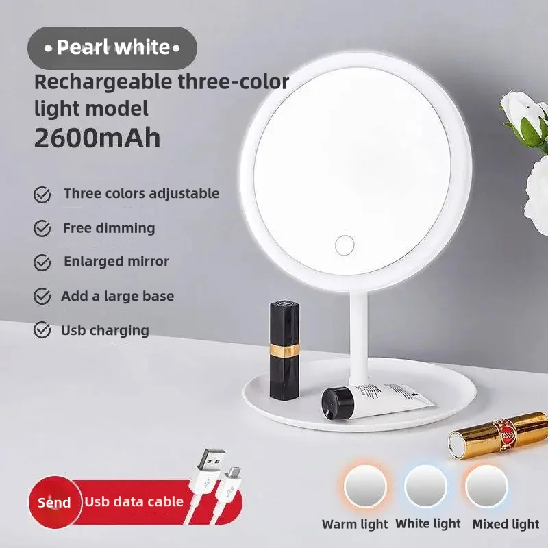 Makeup-Mirror-With-Light-White-LED-Daylight-Vanity-Mirror-Detachable ...