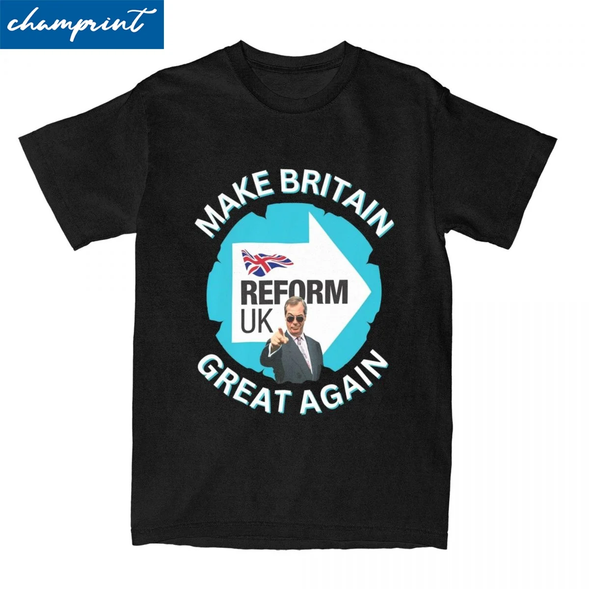 Casual Make Britain Great Again Nigel Farage Reform UK T-Shirt Men ...