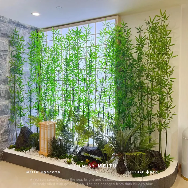 Artificial-Bamboo-Fake-Bamboo-Plant-for-Home-Green-Foliage-Partition ...