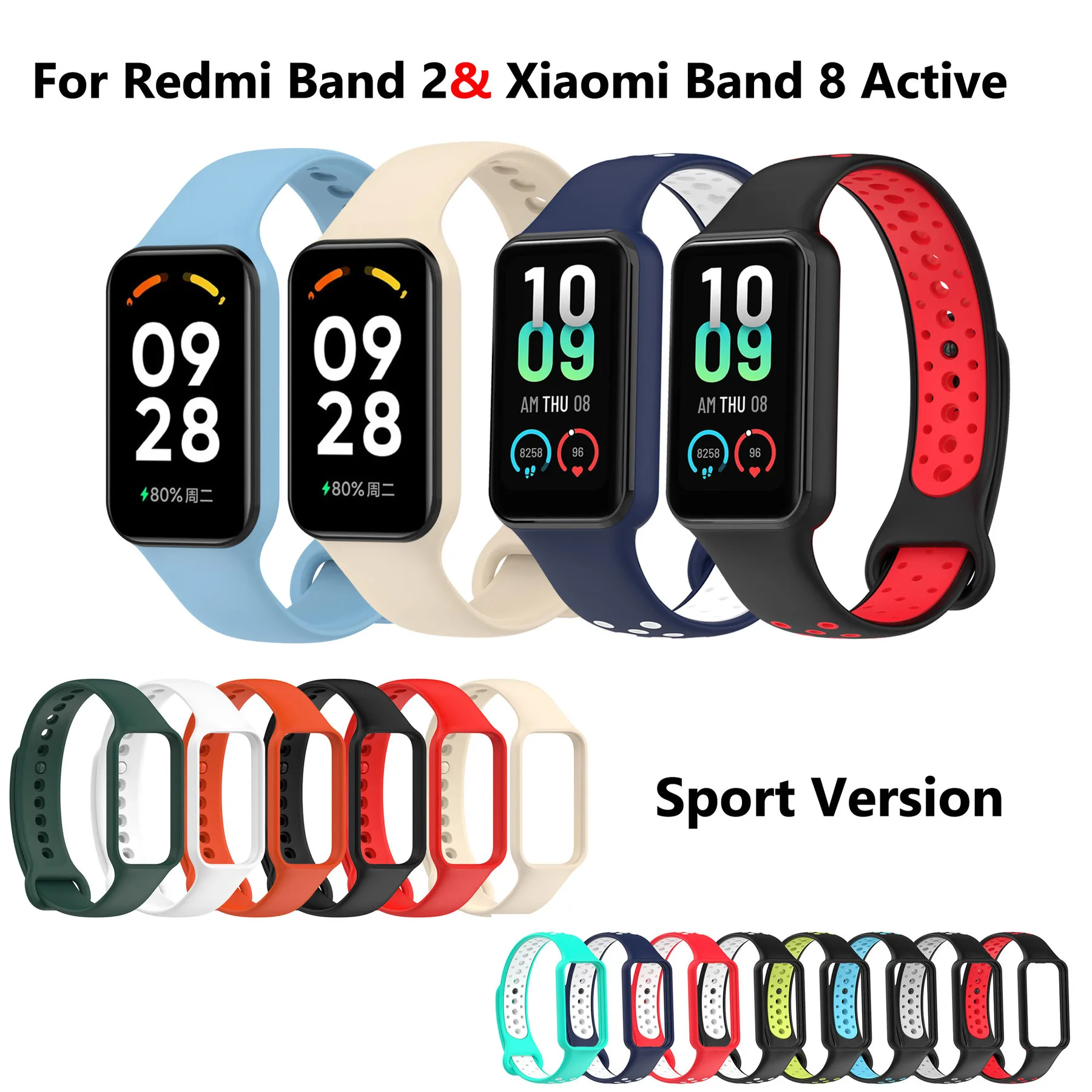 Strap-For-Redmi-Smart-Band-2-Xiaomi-Smart-Band-8-Active-Strap-Silicone ...