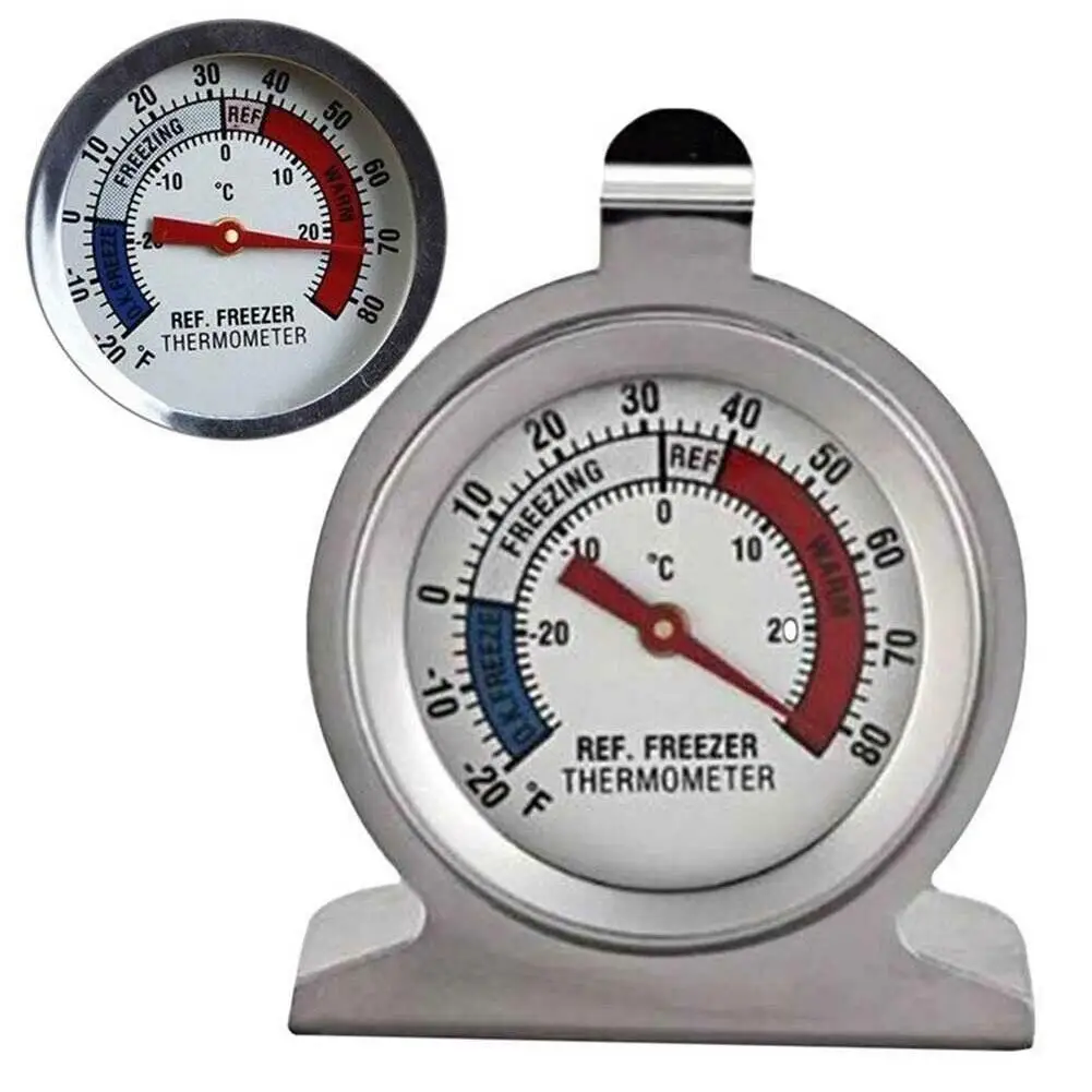 Argent - Thermomètre en acier pour réfrigérateur et congélateur, haute ...