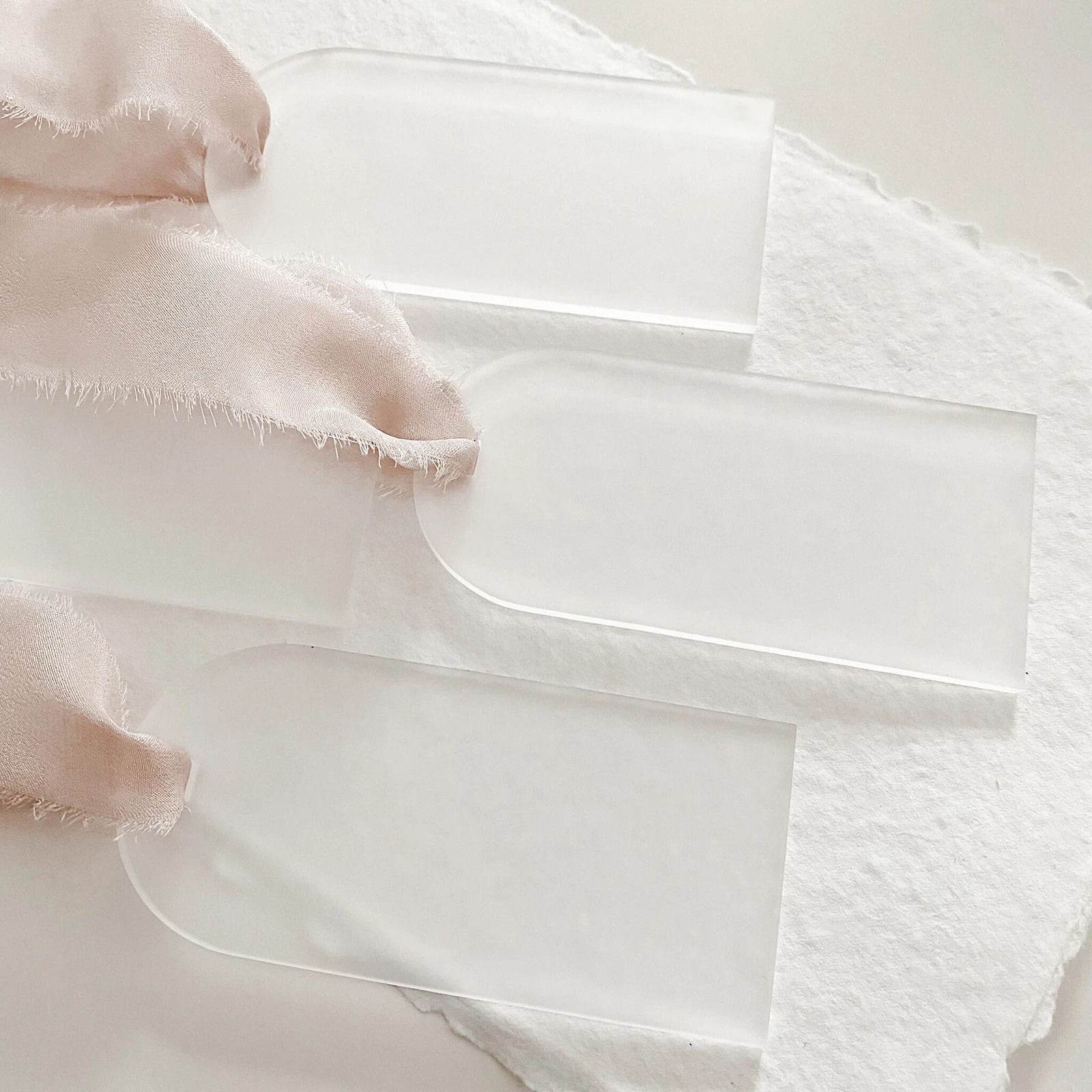 Frosted-Acrylic-Place-Card-with-Ribbon-for-Wedding-Guest-Name-Table ...