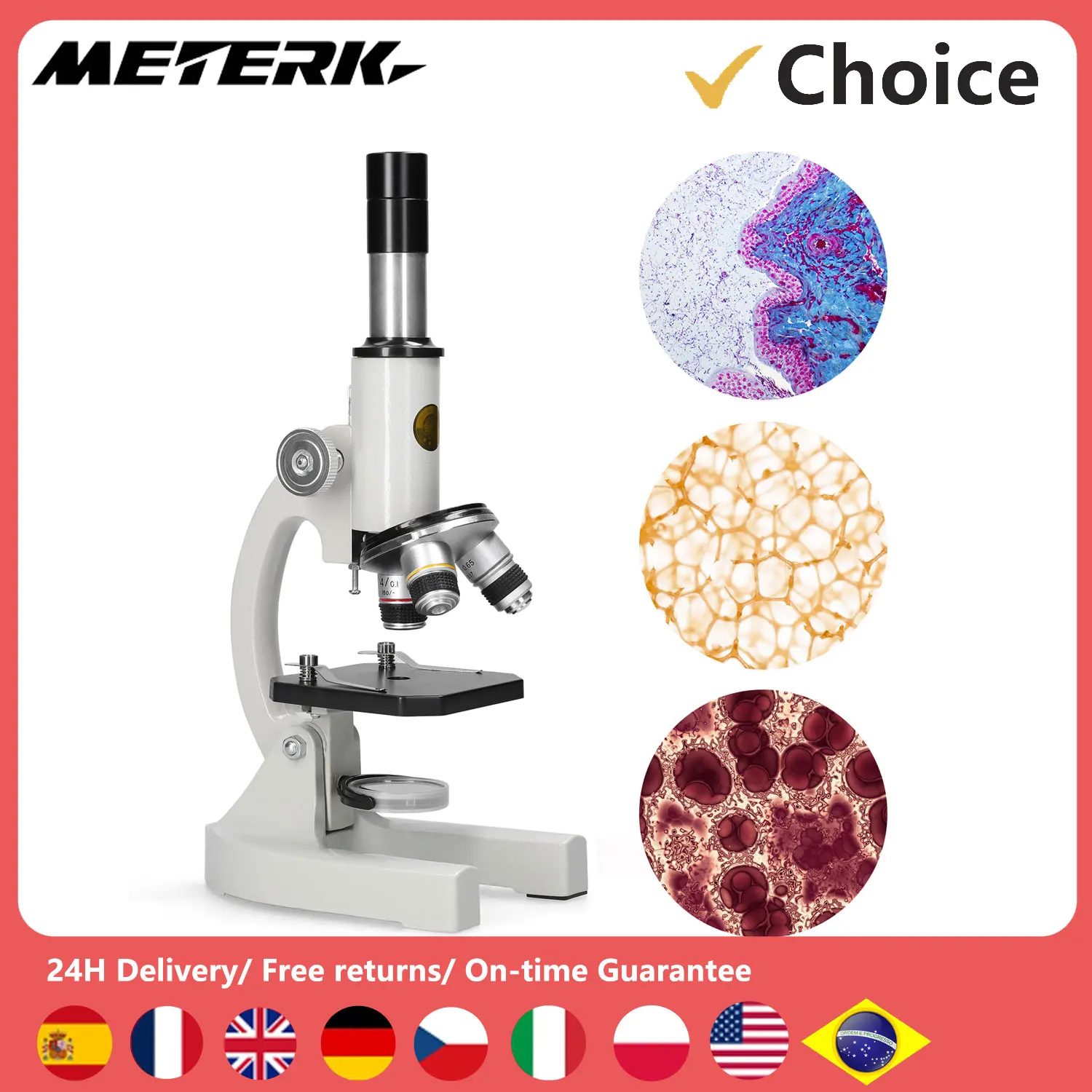 Meterk-64X-2400X-Monocular-Optical-Microscope-Elementary-School ...