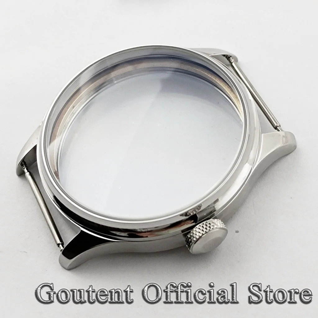 Goutent-44mm-Silver-Steel-Watch-Case-Fit-ETA-6497-6498-Seagull-ST3600 ...