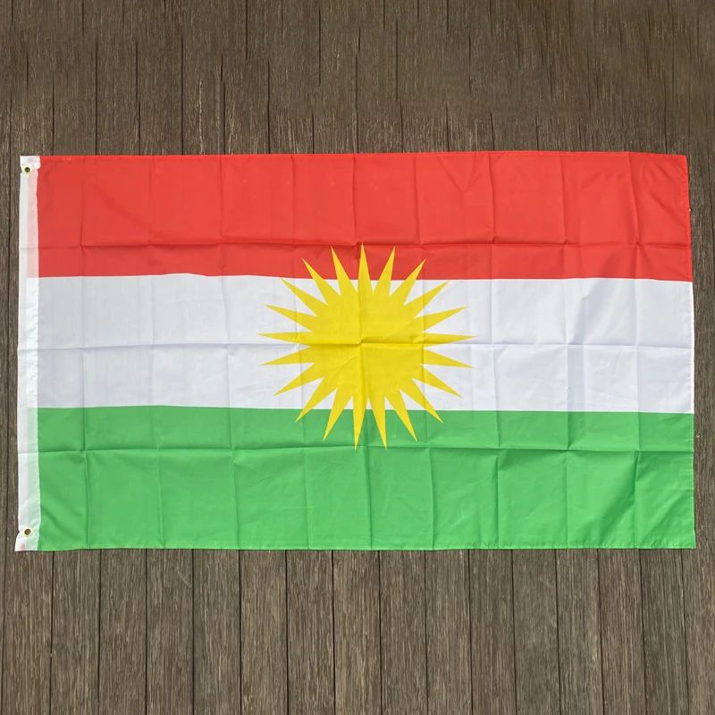 Xvggdg kurd bandeira do curdistão, feito de 100% poliéster, 150x90 cm ...