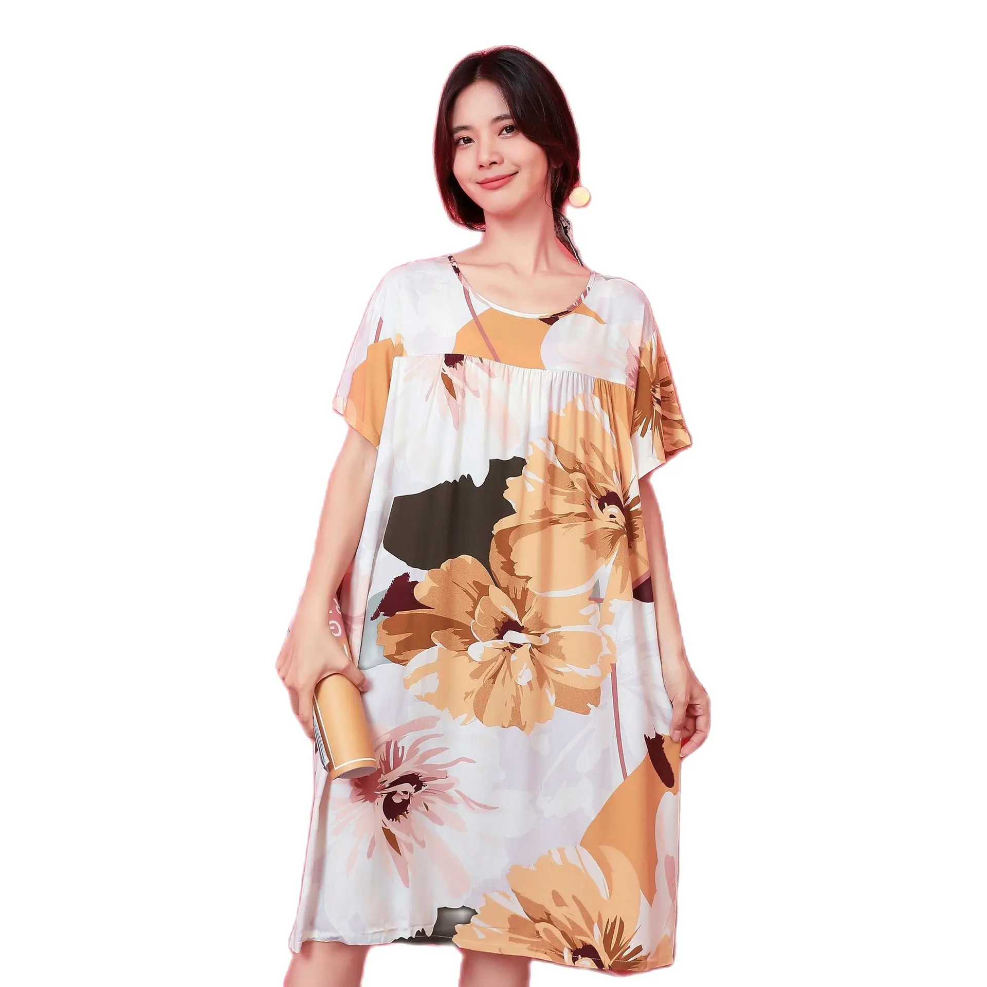 One-Size-Summer-Floral-Nightgown-Nighty-Nightie-for-Women-Night-Dress ...