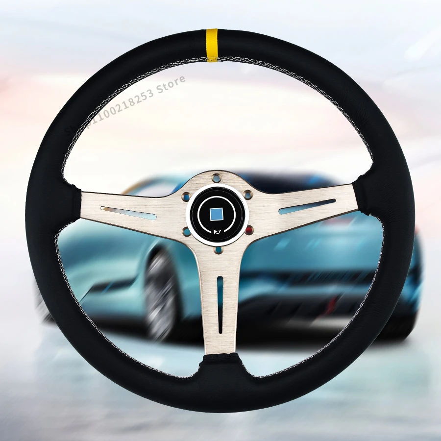 Nd 370mm/15inch Racing Car High Quality Leather Drifting Steering Wheel ...