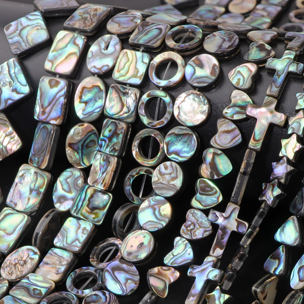 Exquisite Natural Abalone Shell Beads Loose Shell Slice Charm Beads ...