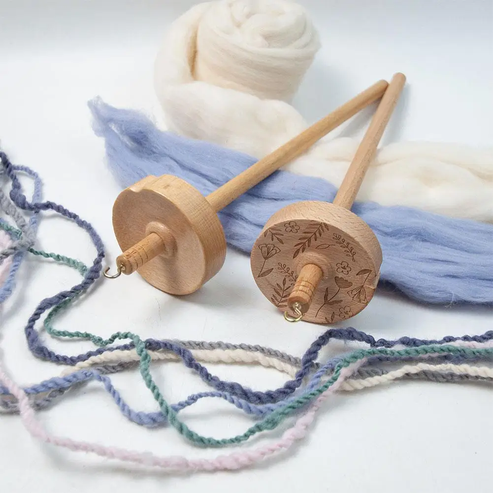 Wooden-Drop-Spindle-Whorl-Yarn-Spin-Hand-Carved-Wooden-Tools-Gifts-For ...