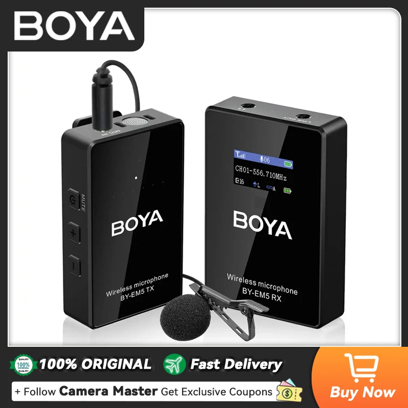 BOYA-BY-EM5-K1-UHF-Professional-Wireless-Lapel-Lavalier-Microphone-for ...