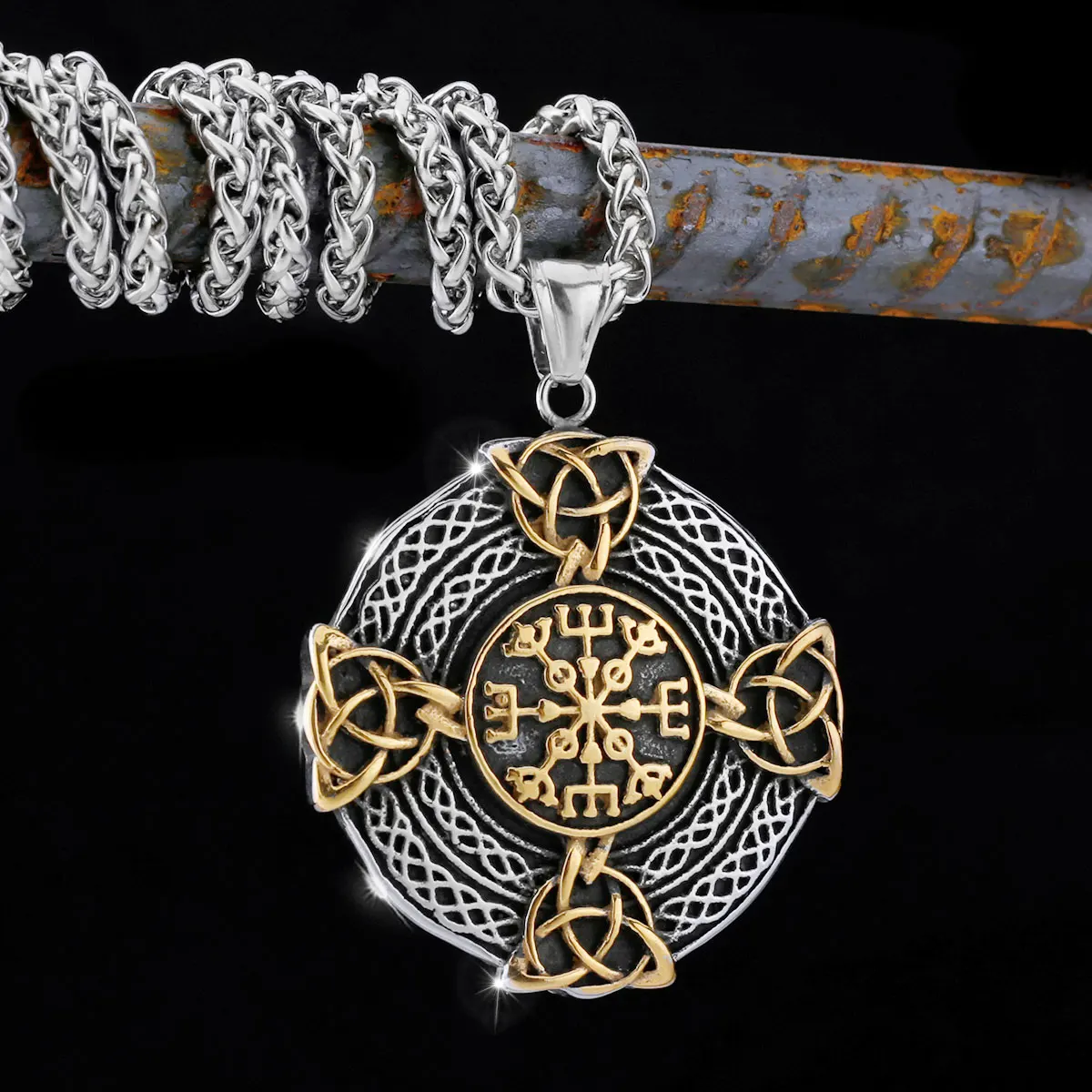 Amuleto-de-t-tem-n-rdico-para-hombre-collar-de-runas-joyer-a-de-acero ...