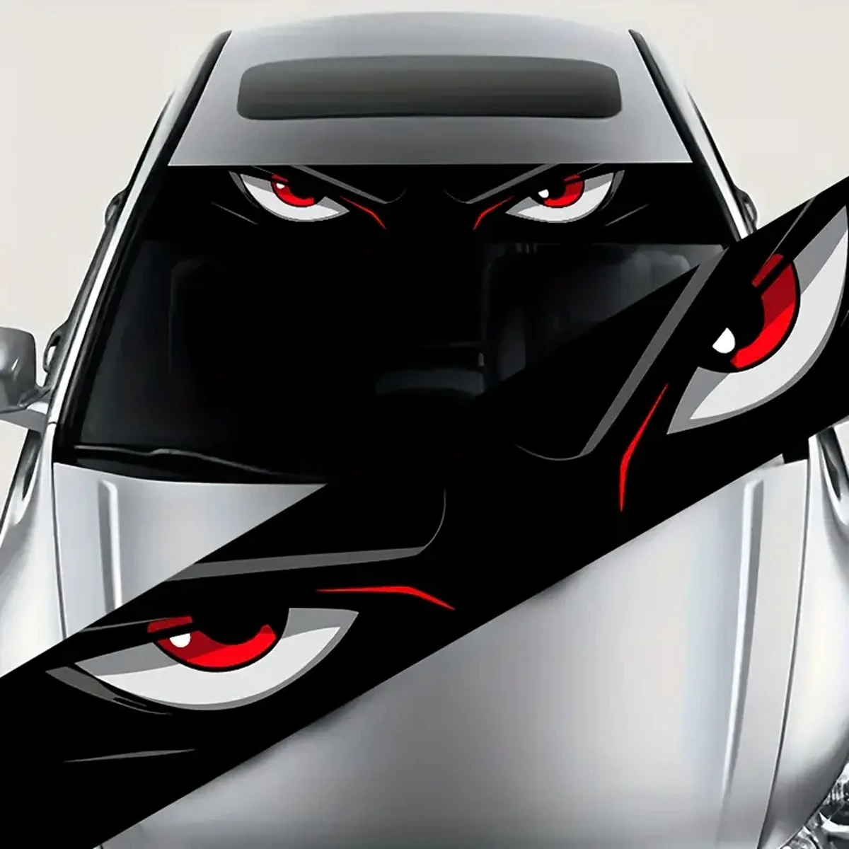 One-piece eye-catching car windshield eye sticker, waterproof and ...