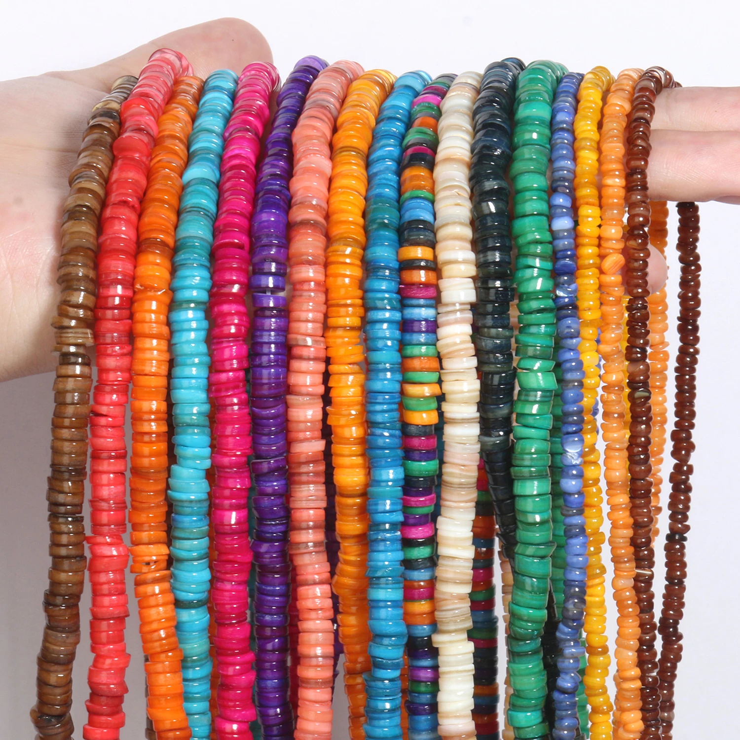 DIY-Jewelry-Findings-Beads-4mm-6mm-Colored-Freshwater-Shell-Beads-Round ...