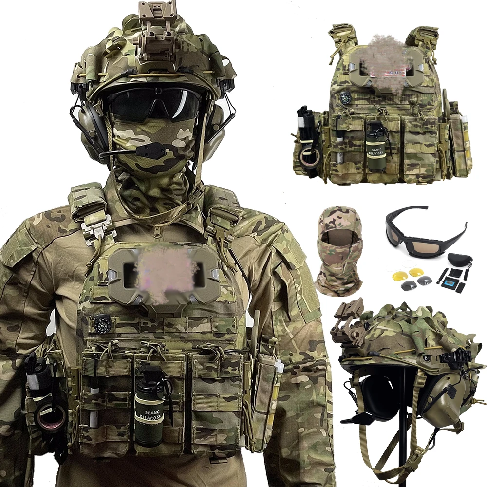 Tactical Full Set of Equipment Fast Camouflage Helmet Quick-Release ...