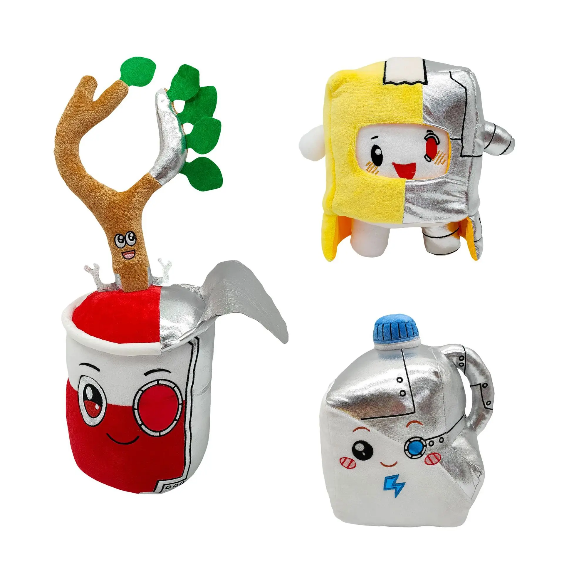 Lankybox Cyborg Robot Plush Toy LankyBot Boxy Cyborg Plush with Light ...