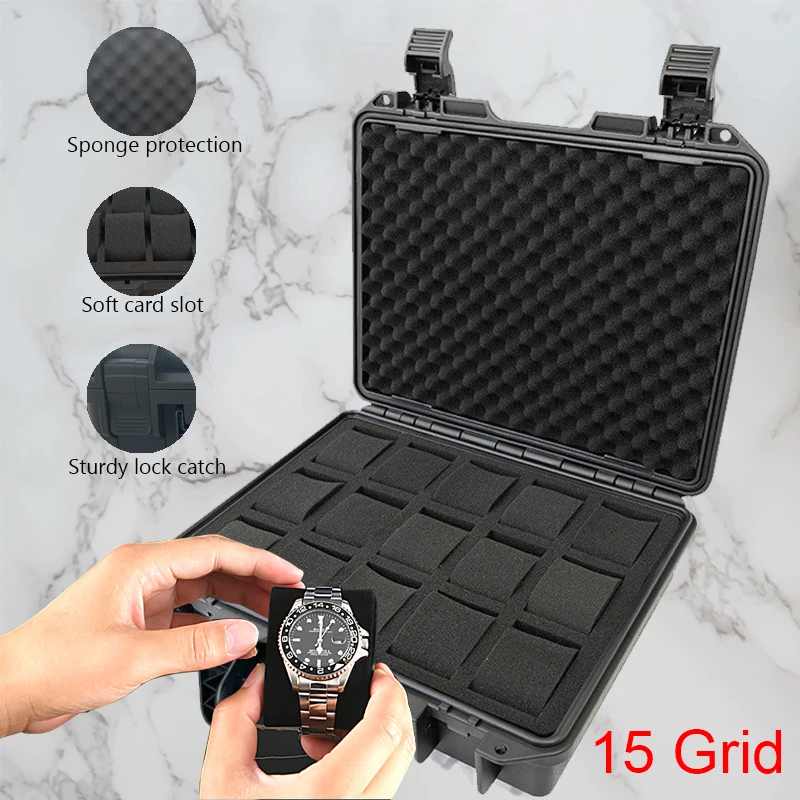 15-Slot-Plastic-Watch-Case-Portable-Waterproof-Watch-Case-Is-Used-To ...