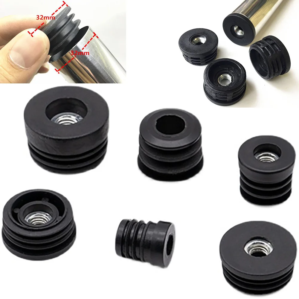 4-2pcs-Round-Black-Furniture-Leg-Pipe-Hole-Plugs-With-Nut-Blacks ...
