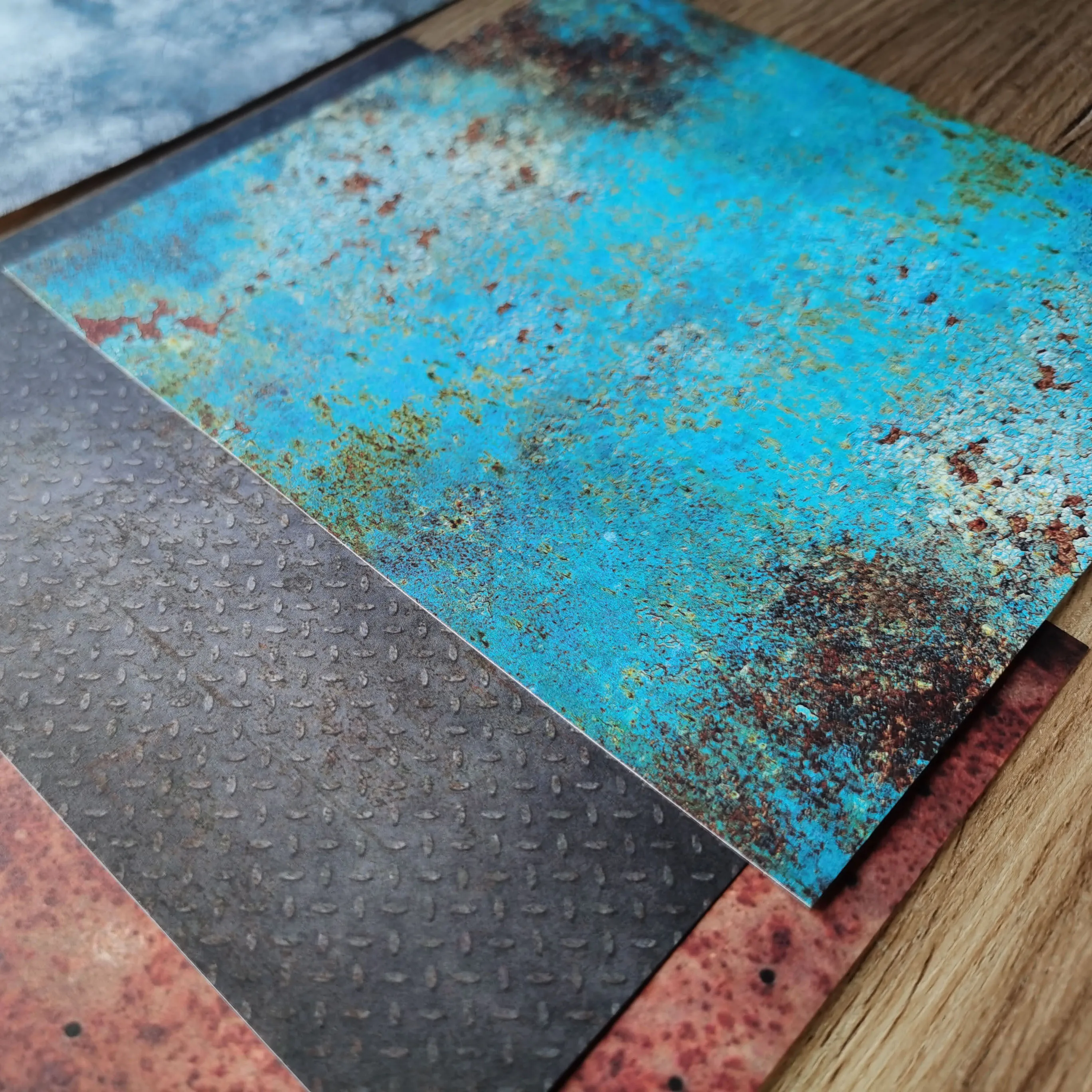 Metallic Turquoise Scrapbook Paper
