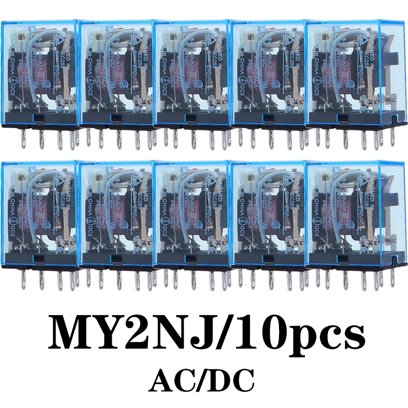 10pcs-MY2P-HH52P-MY2NJ-Relay-Coil-General-DPDT-Micro-Mini-Electromagnetic-Relay-Switch-with-LED ...