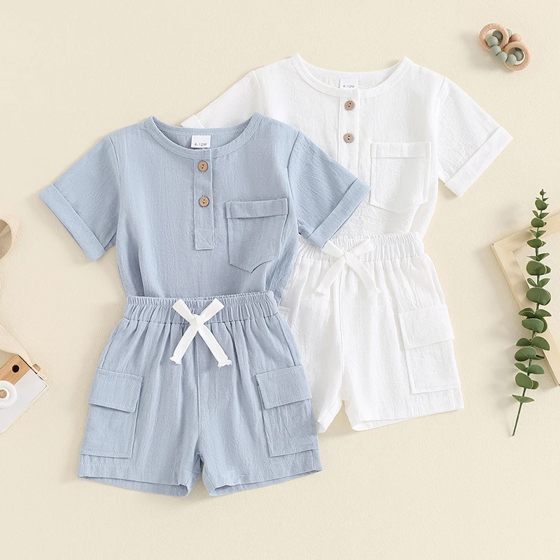 Pudcoco-Infant-Baby-Little-Boys-Summer-Shorts-Sets-Short-Sleeve-Solid ...