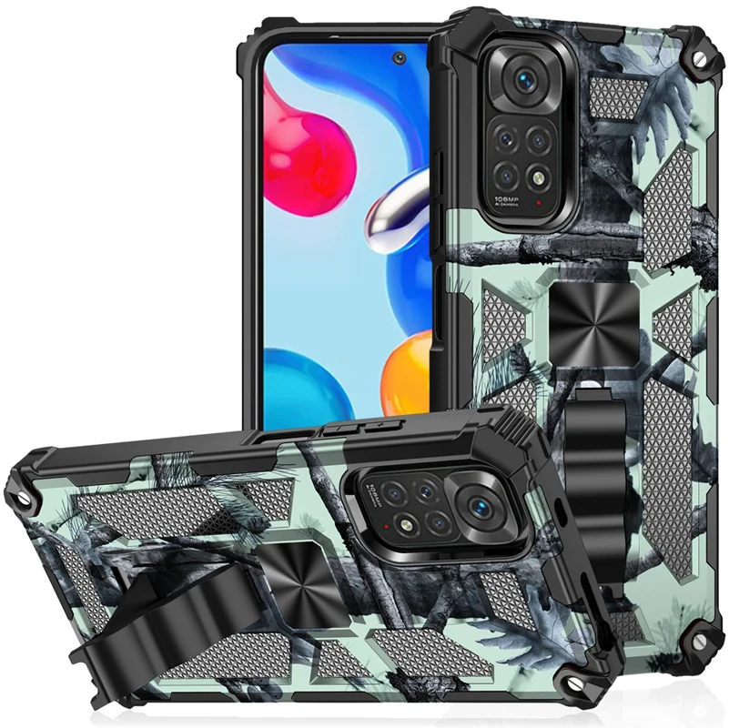 Military Grade Camouflage Case with Built-in Kickstand for Redmi Note ...