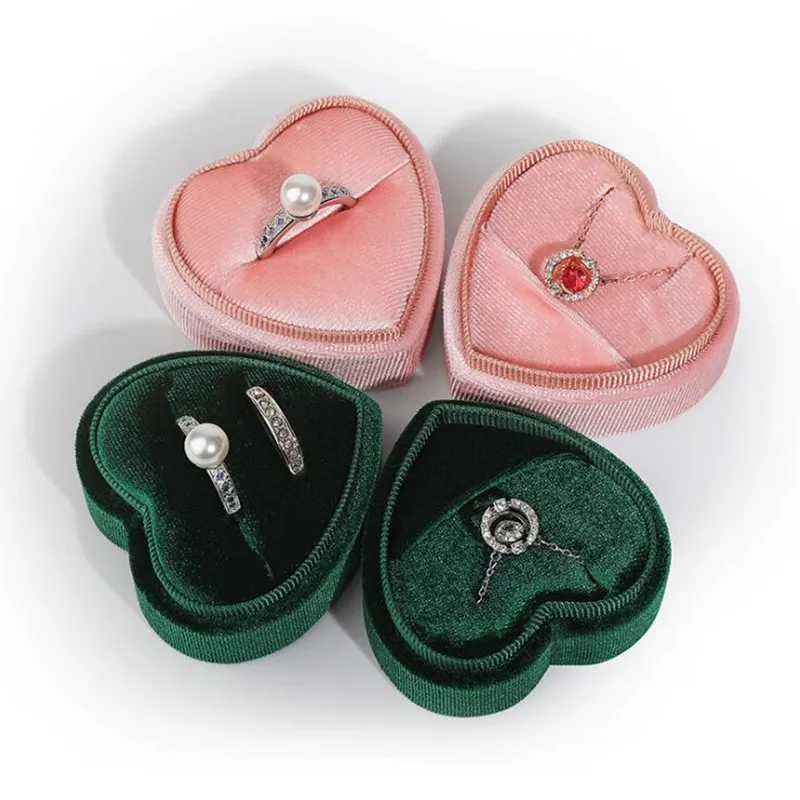 1-Pcs-5-5x5x3-5cm-Pink-Green-Heart-Shaped-Jewelry-Box-Corduroy-Ring ...