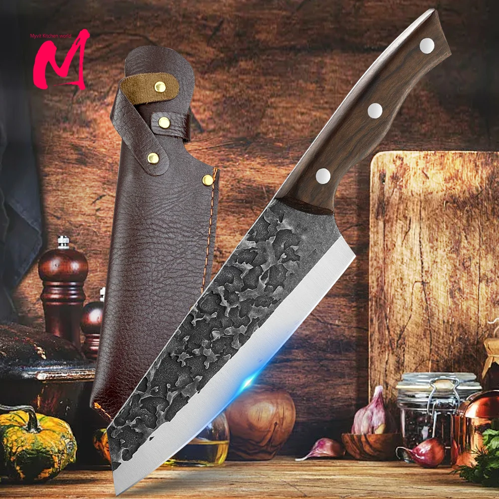 7inchs Chef's Knife Carving Knife Hand forged stainless steel sharp ...