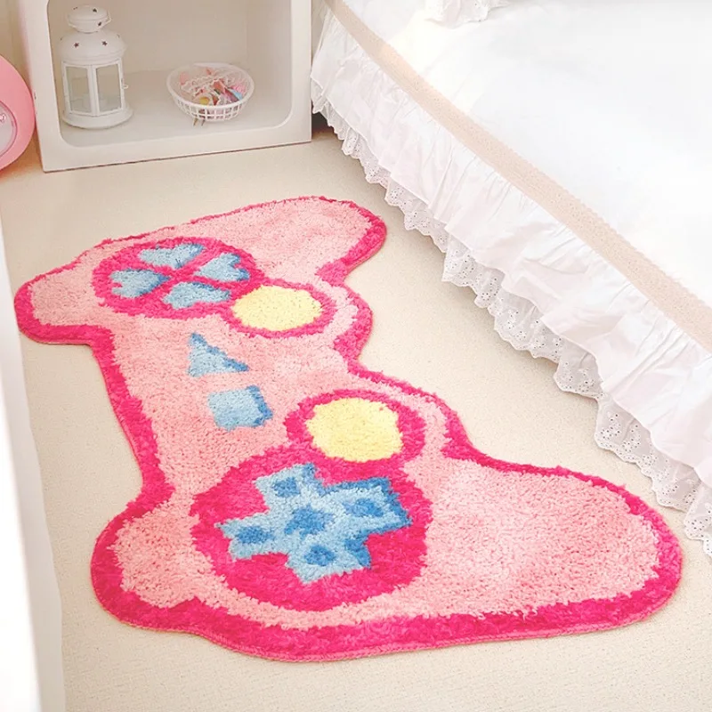 Video Games Carpets Chic Pink Tufted Mat Super Absorbent Floor Rug Non ...