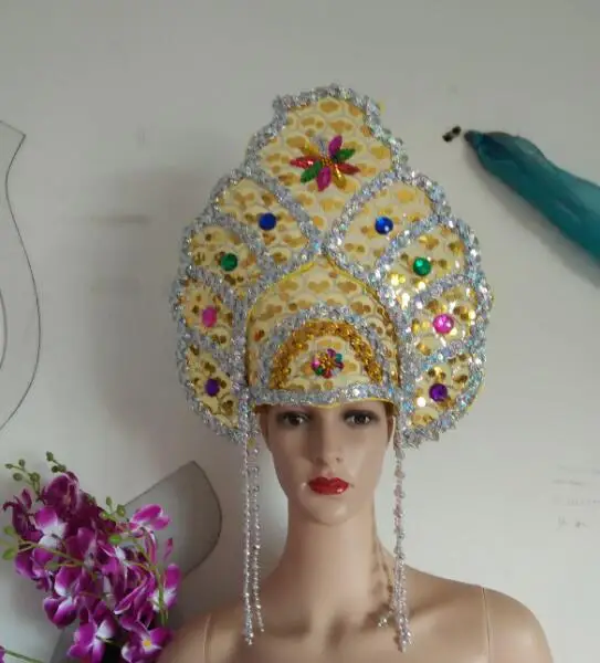 Woman Samba Dance Hat Sequins Stage Performance Headwear Shinny Cap ...