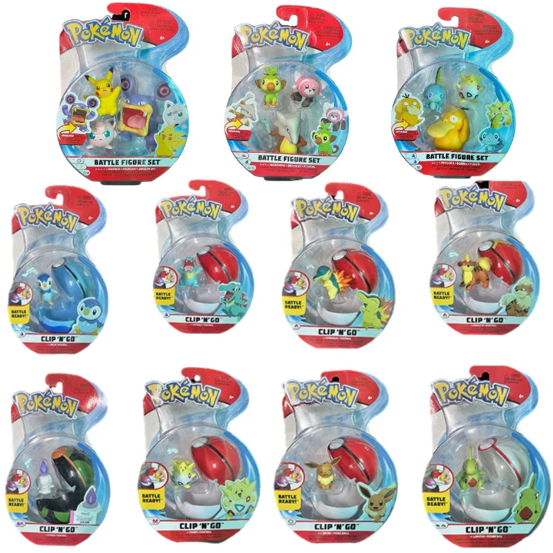 Classic Pokemon Figures Pokeball Kawaii Anime Toy Pikachu Mimikyu ...